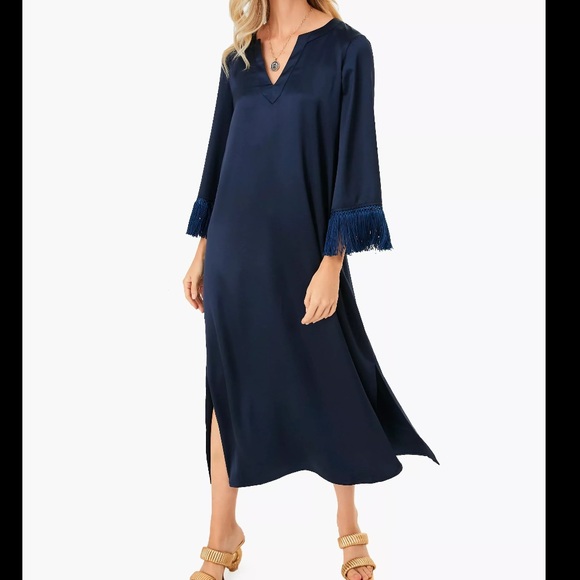 Tuckernuck | Dresses | Navy Night Fringe Sleeve Jamie Dress | Poshmark